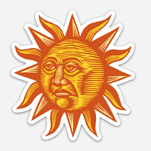 Sun with Face Graphic Sticker - Retro Sun Sticker - Sticker for Laptop ...